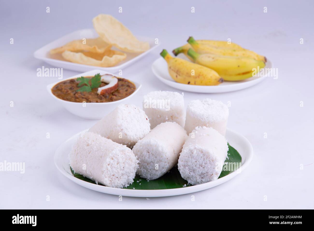 Puttu,steam cake ,white raw rice puttu , pacharisi maavu puttu with ...