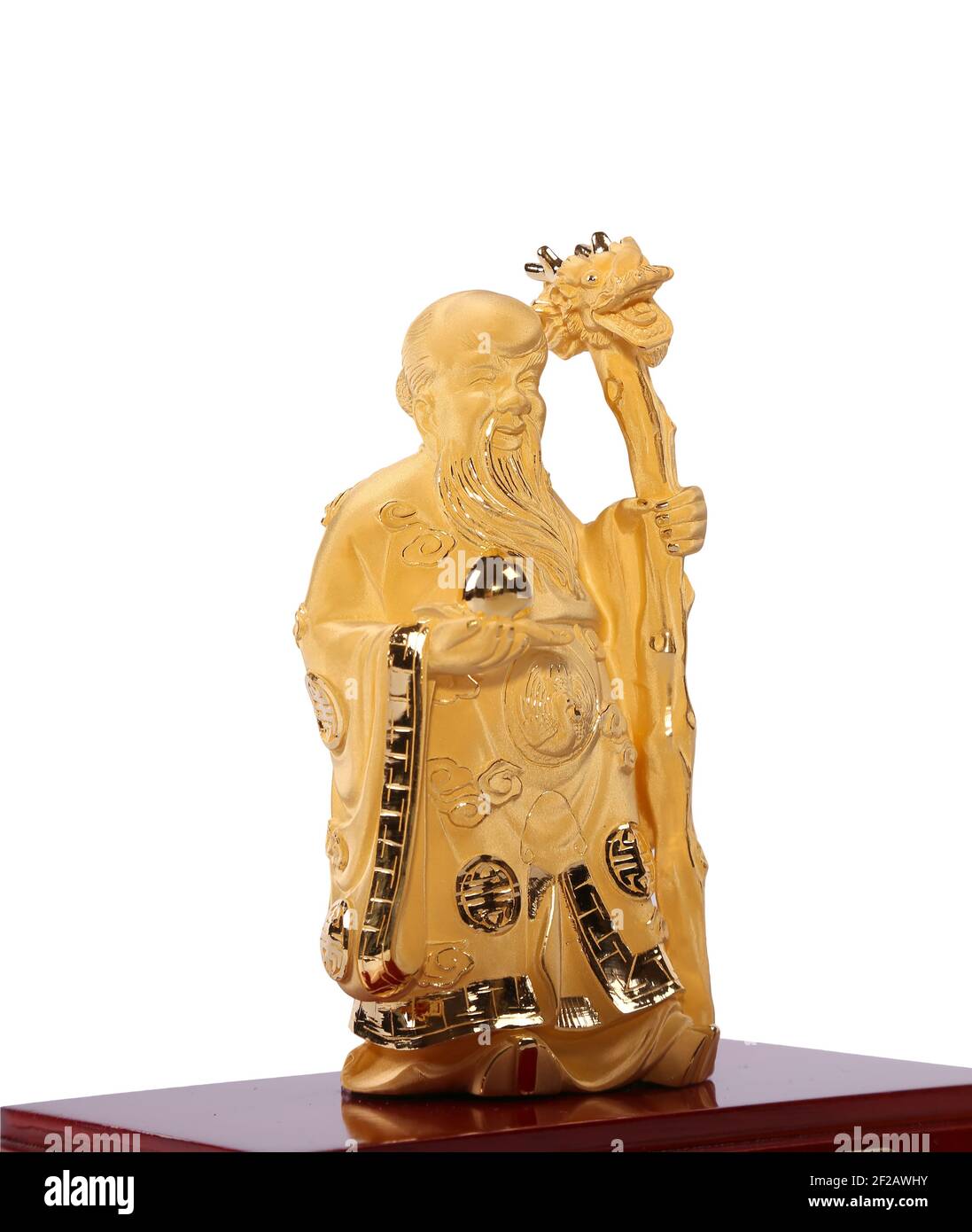 Figure of the Chinese monk of gold isolated on white background Stock ...