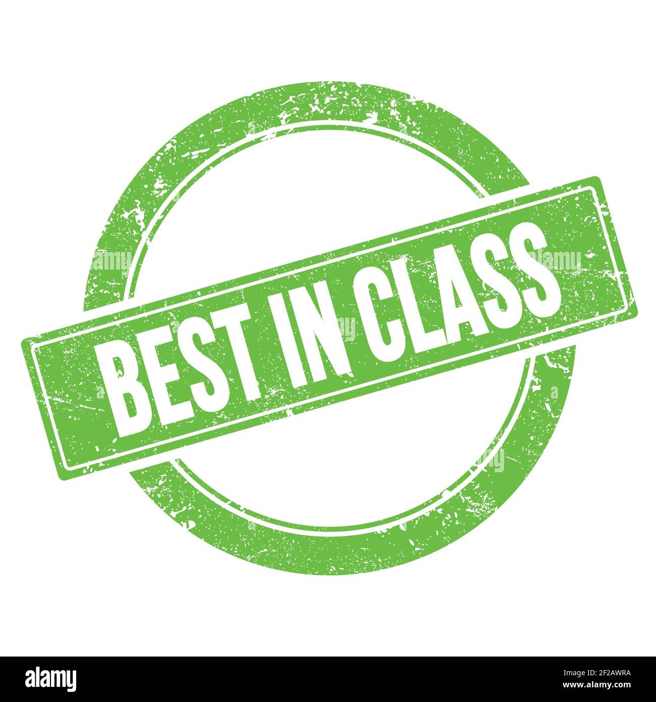 BEST IN CLASS text on green grungy round vintage stamp Stock Photo - Alamy