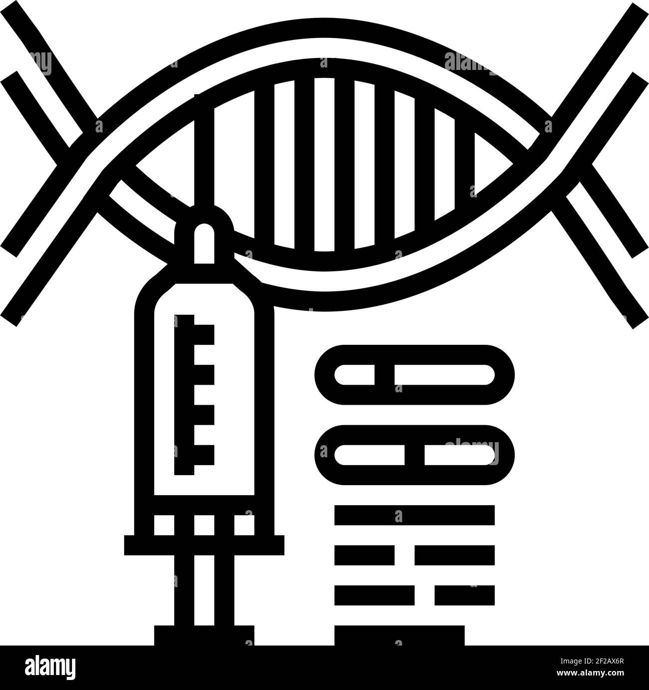 syringe molecular genetic line icon vector illustration Stock Vector ...