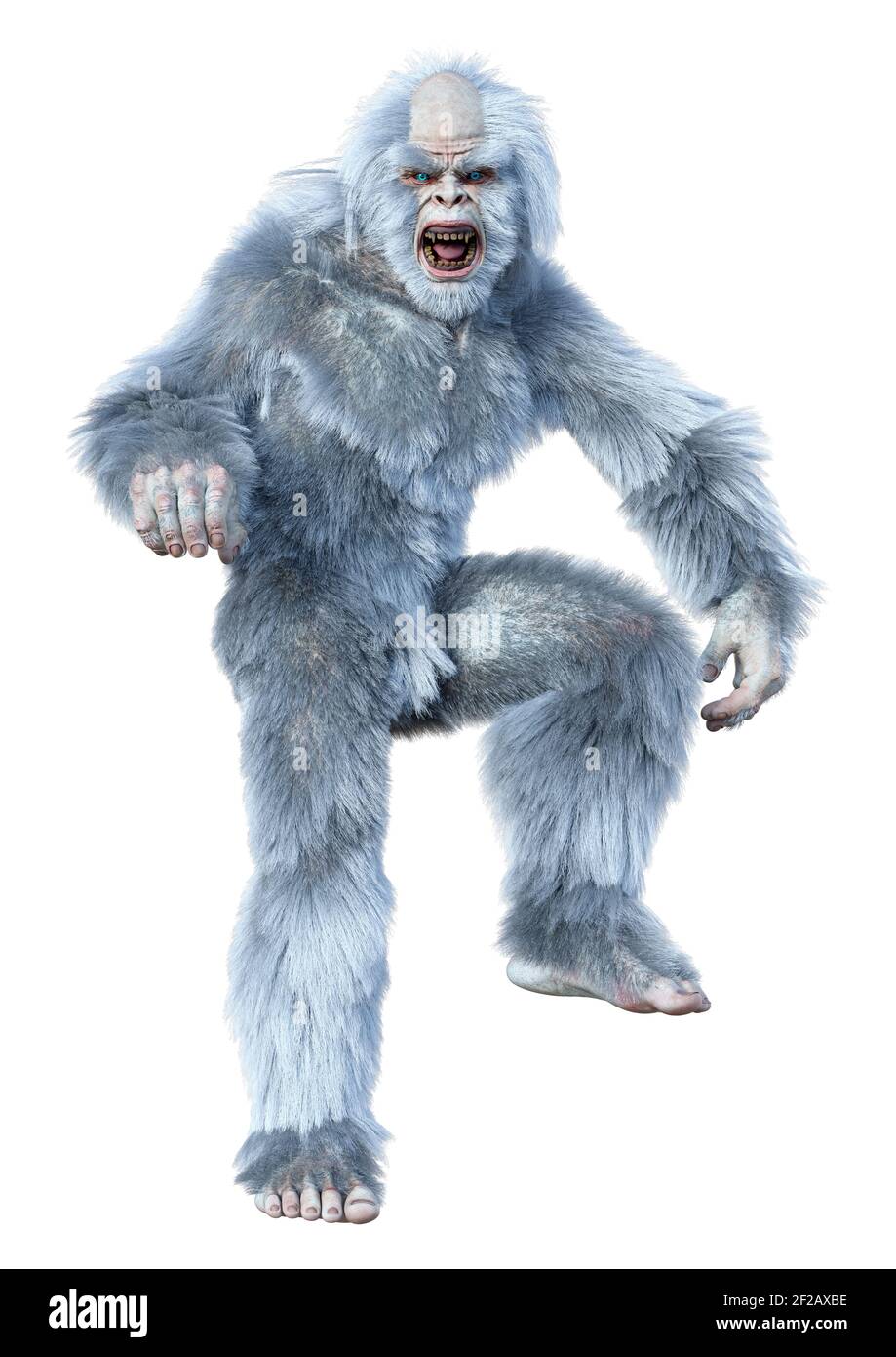 3D rendering of a fantasy creature yeti isolated on white background ...