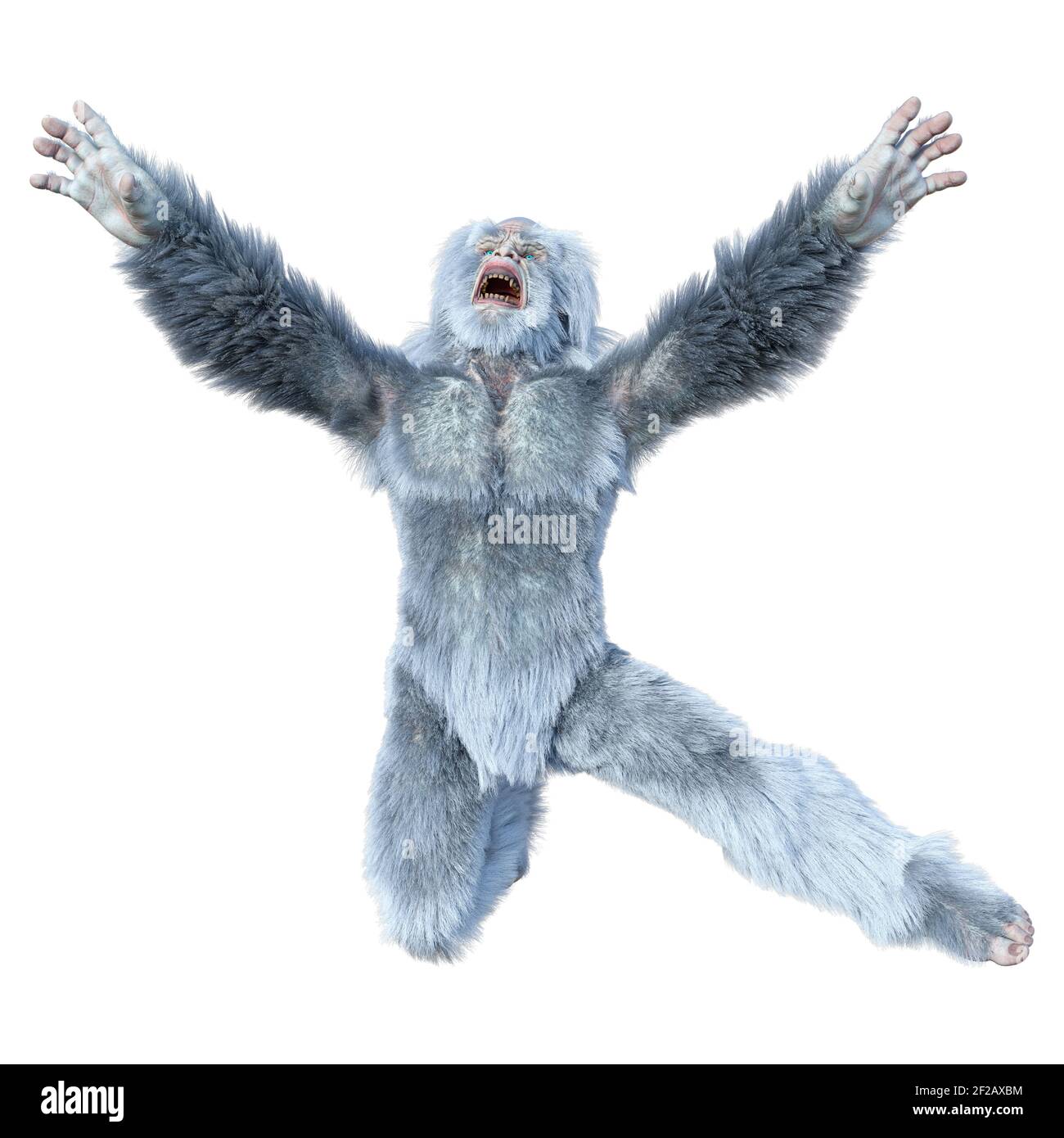 3D rendering of a fantasy creature yeti isolated on white background ...