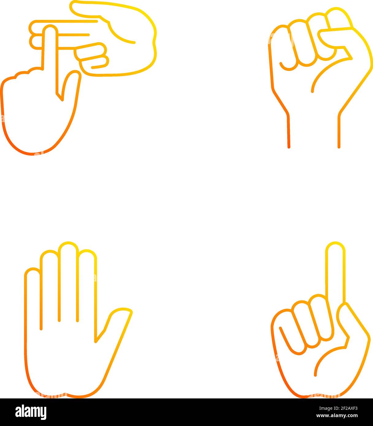 Hand gestures gradient linear vector icons set Stock Vector Image & Art - Alamy