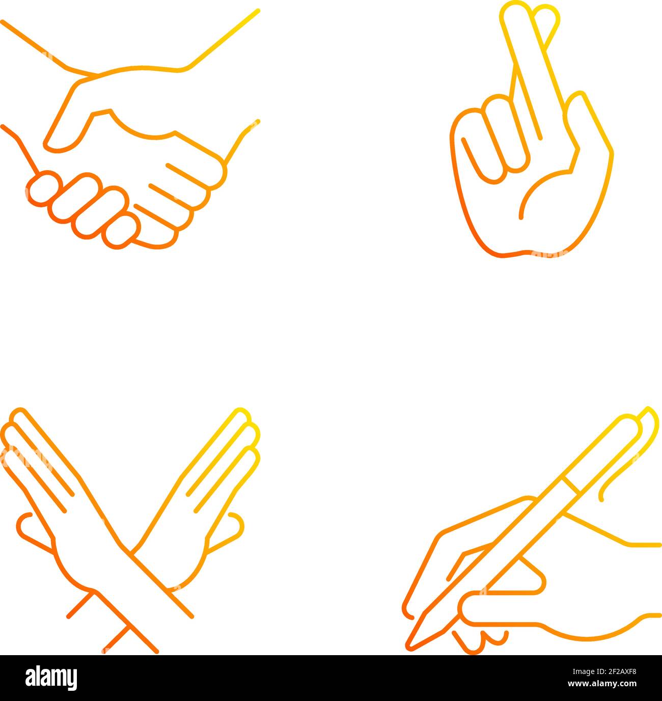 Hand gestures gradient linear vector icons set Stock Vector Image & Art - Alamy