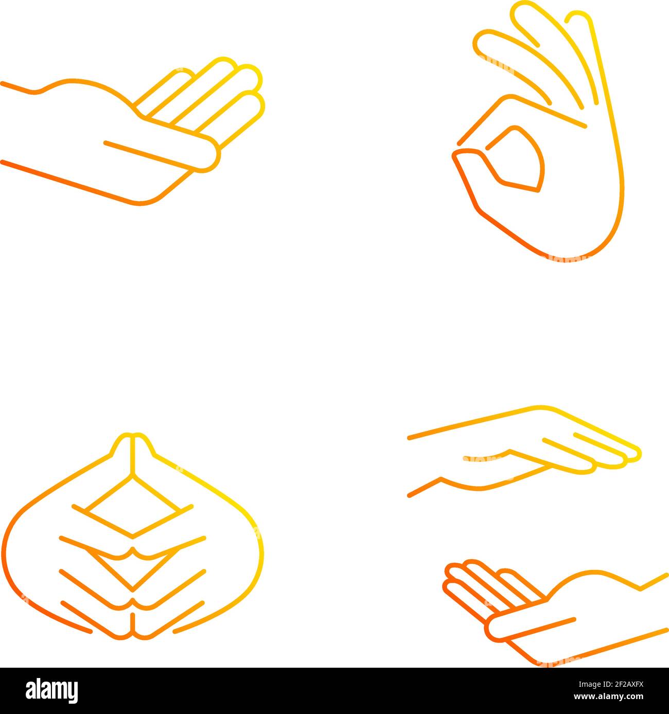 Hand gestures gradient linear vector icons set Stock Vector Image & Art ...