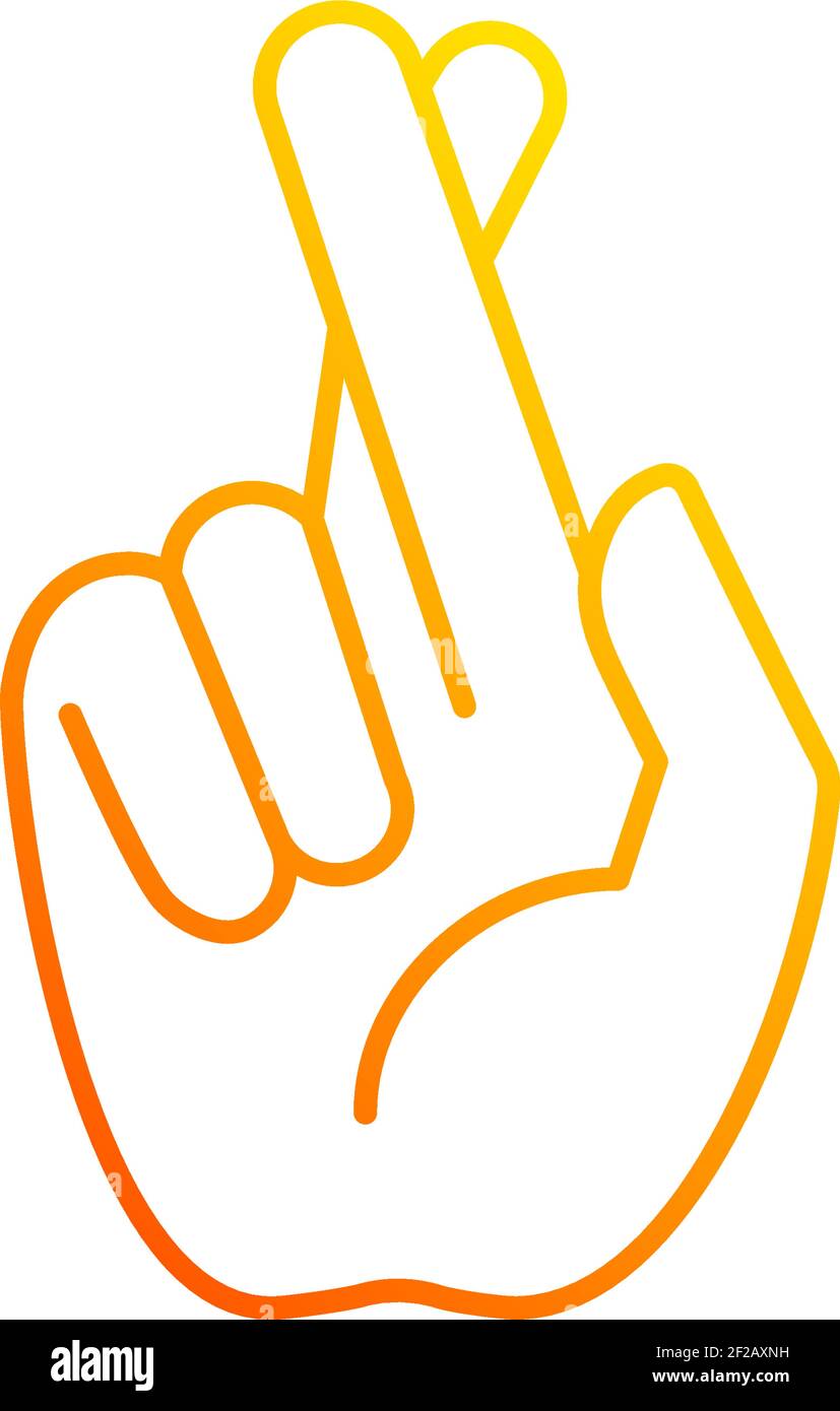 Fingers crossed simple icon hi-res stock photography and images - Alamy