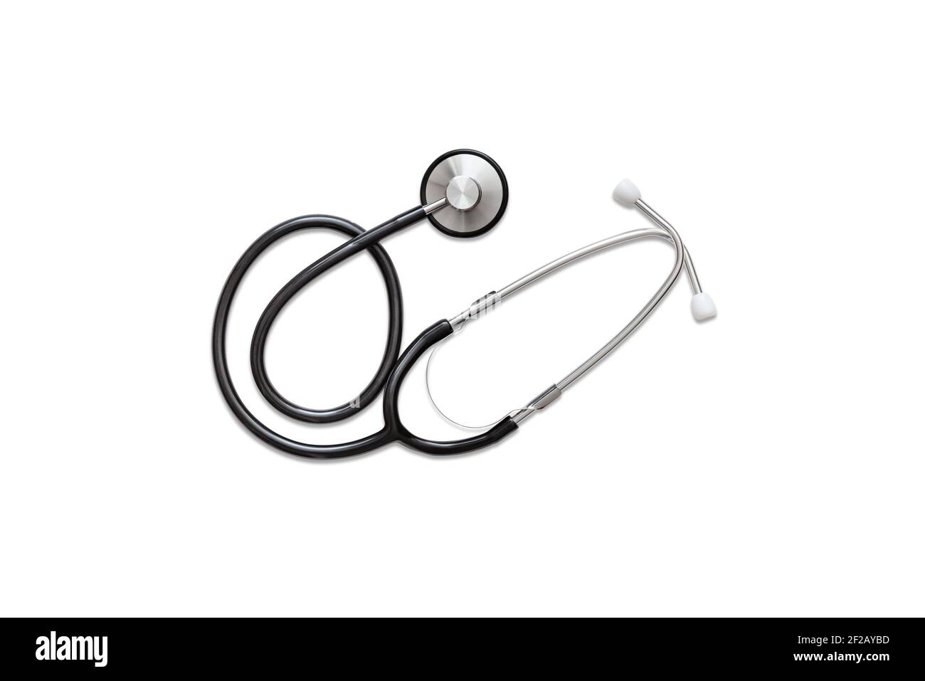 A stethoscope isolated on white background, used to control noises ...