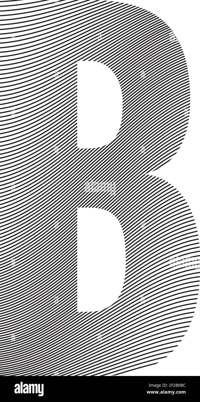 Decorative capital letter B with stripes. Can be used for logos, drop ...