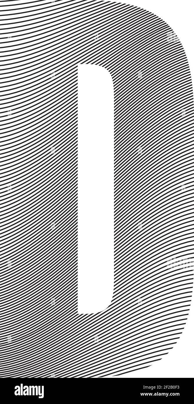 Decorative capital letter D with stripes. Can be used for logos, drop ...