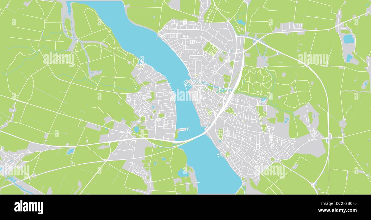 Urban vector city map of Nykobing falster, Denmark Stock Vector Image ...