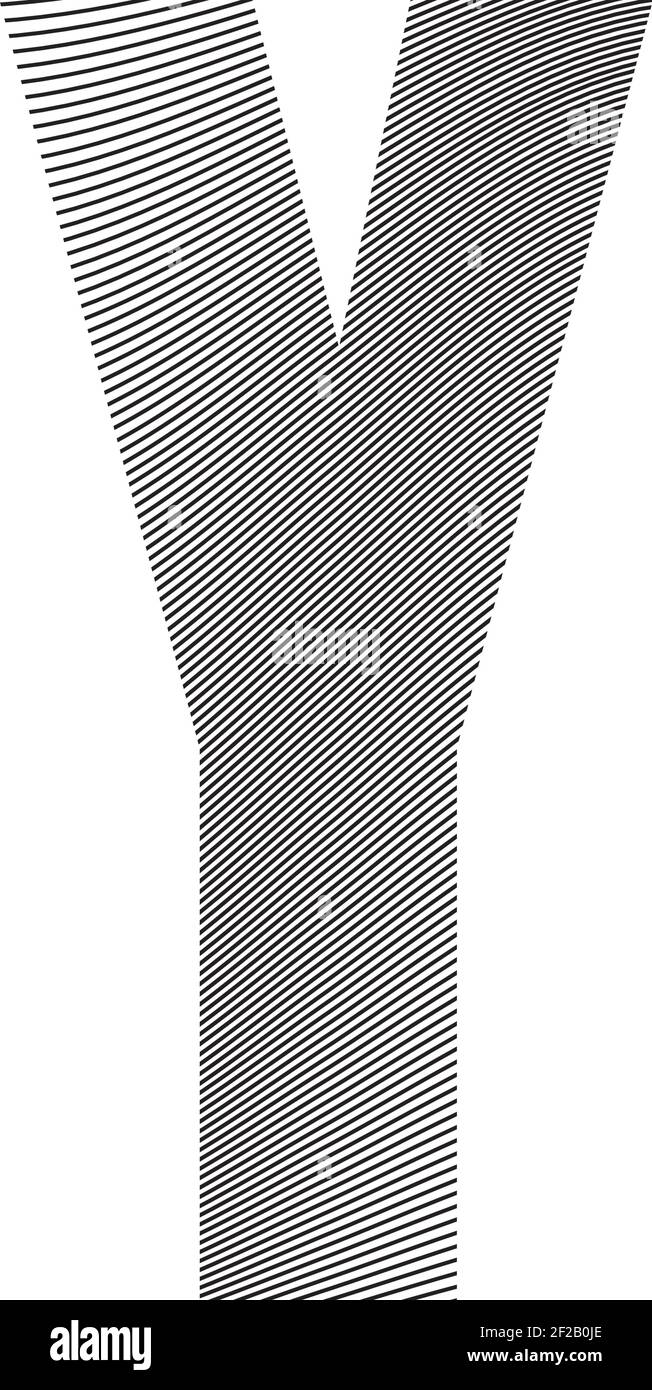 Decorative capital letter Y with stripes. Can be used for logos, drop ...