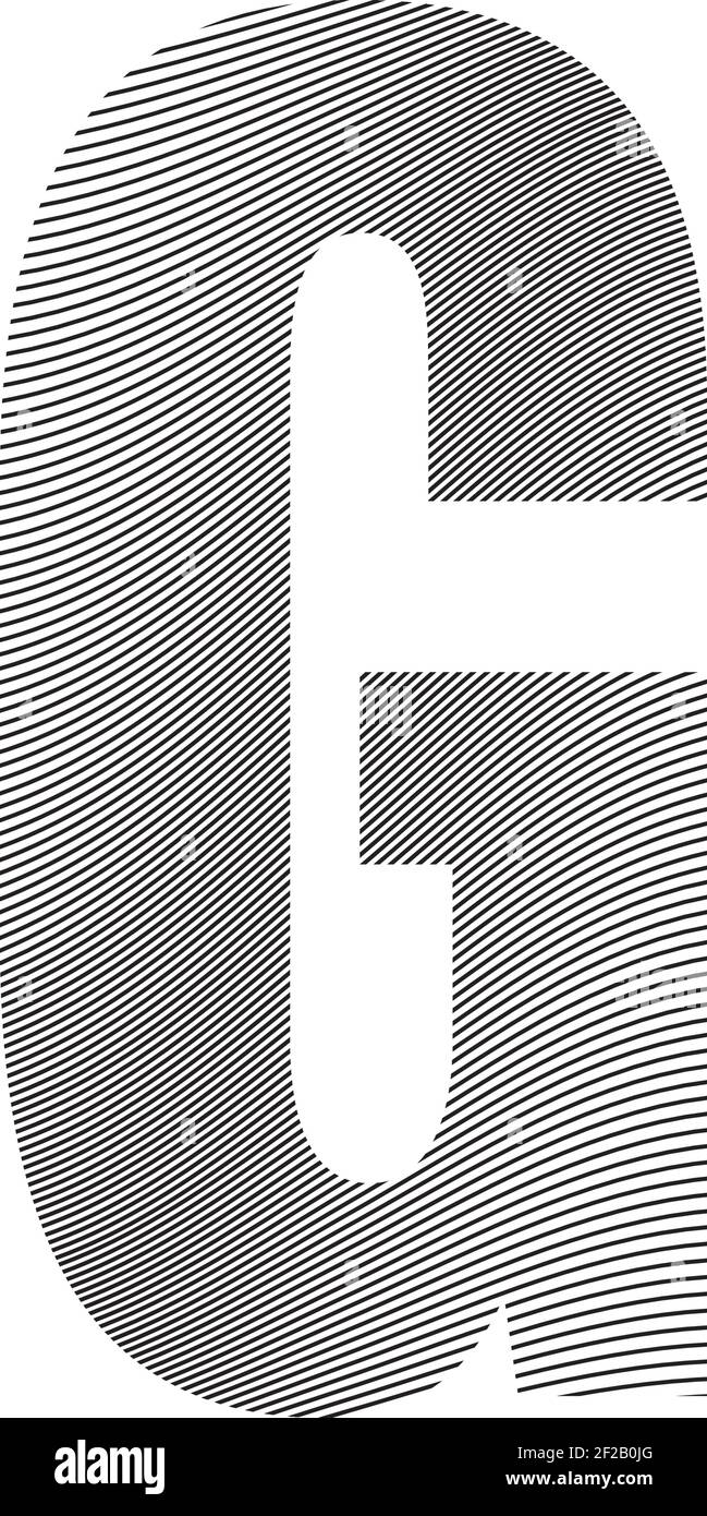 Decorative capital letter G with stripes. Can be used for logos, drop ...