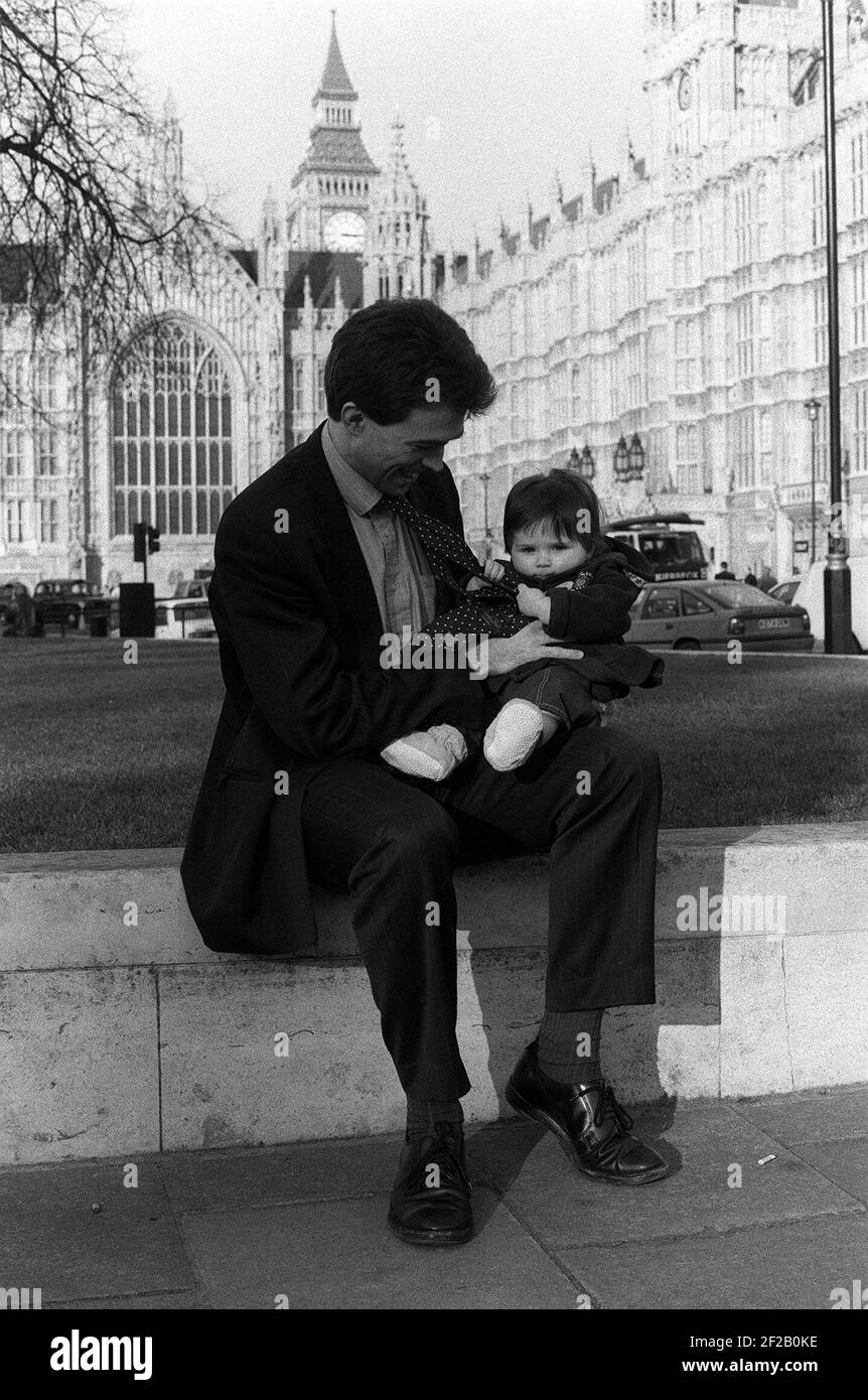 Tom Brake MP February 98With his 6 month old daughter Julia outside ...