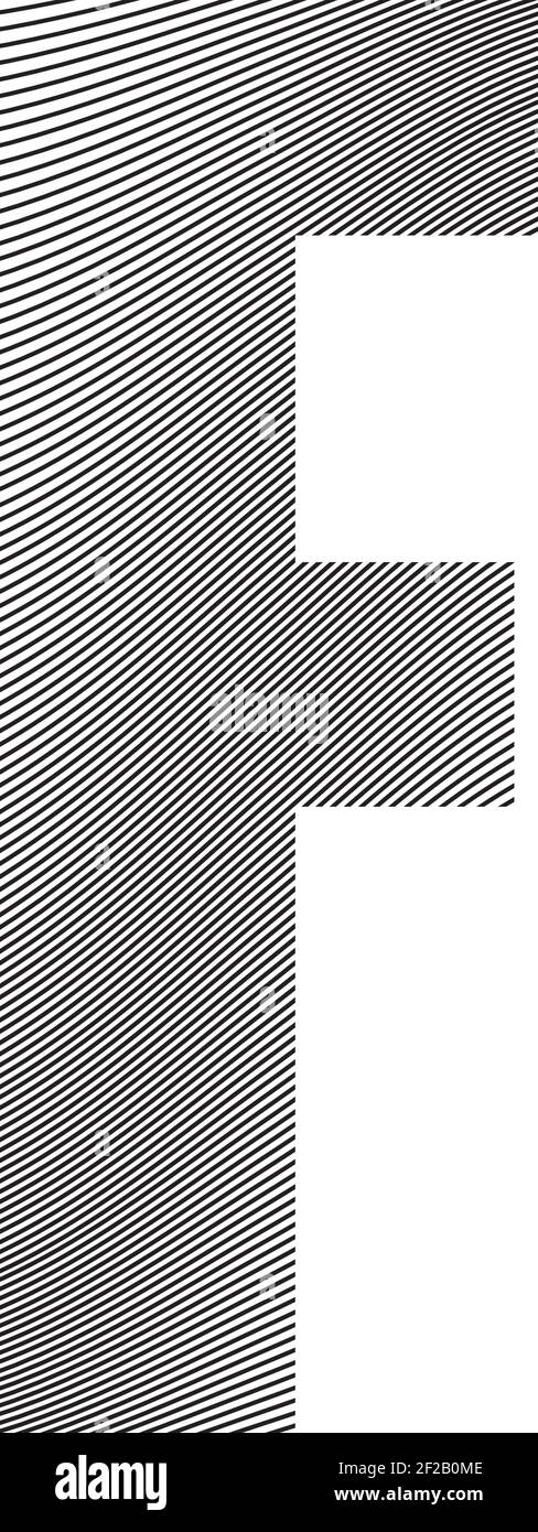 Decorative capital letter F with stripes. Can be used for logos, drop ...