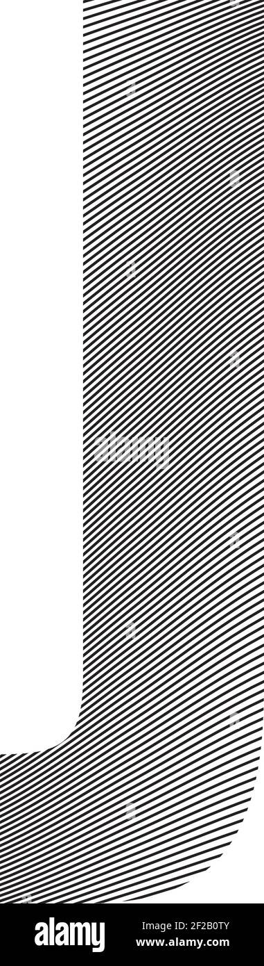 Decorative capital letter J with stripes. Can be used for logos, drop ...