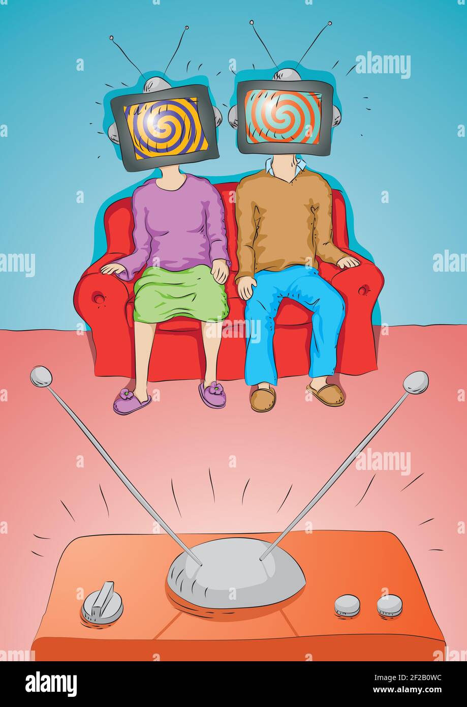 Watch tv home Stock Vector Images - Alamy