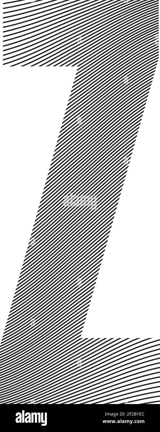 Decorative capital letter Z with stripes. Can be used for logos, drop ...