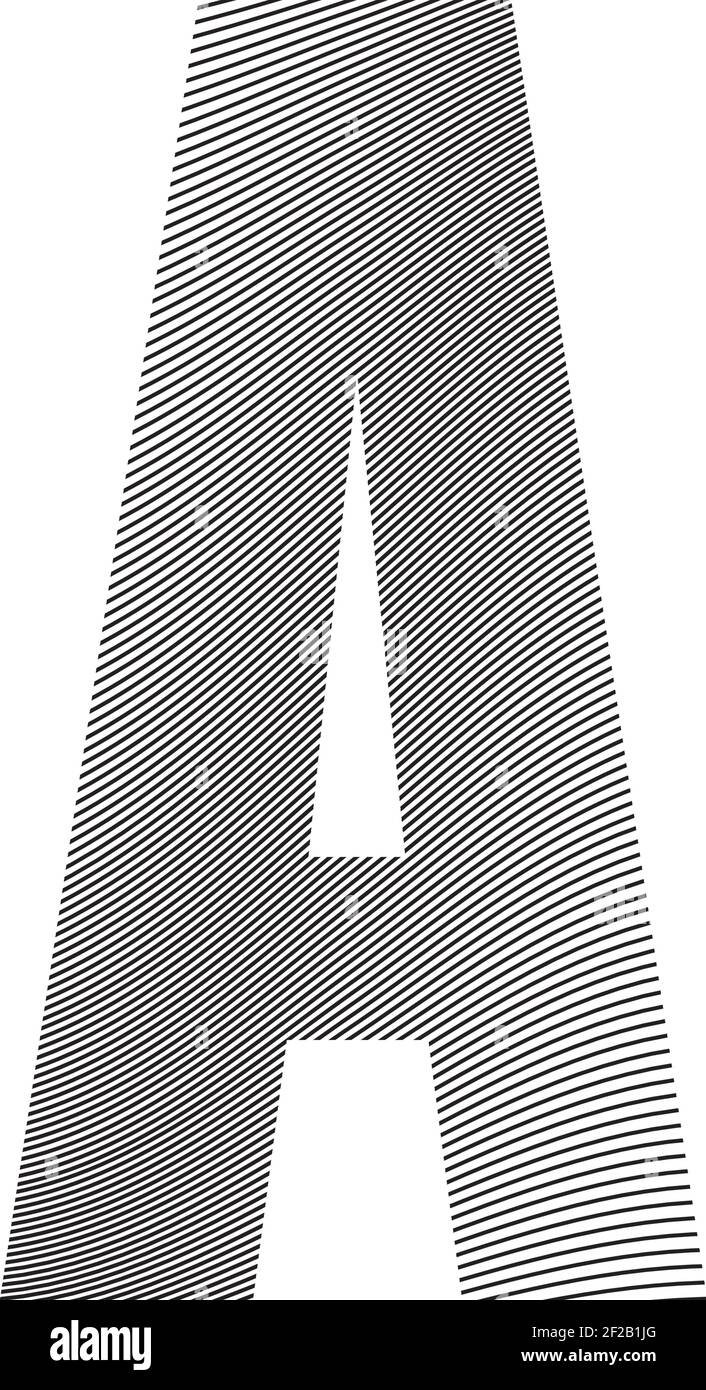 Decorative capital letter A with stripes. Can be used for logos, drop ...