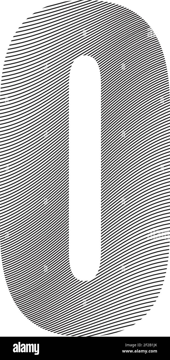 Decorative capital letter O with stripes. Can be used for logos, drop ...