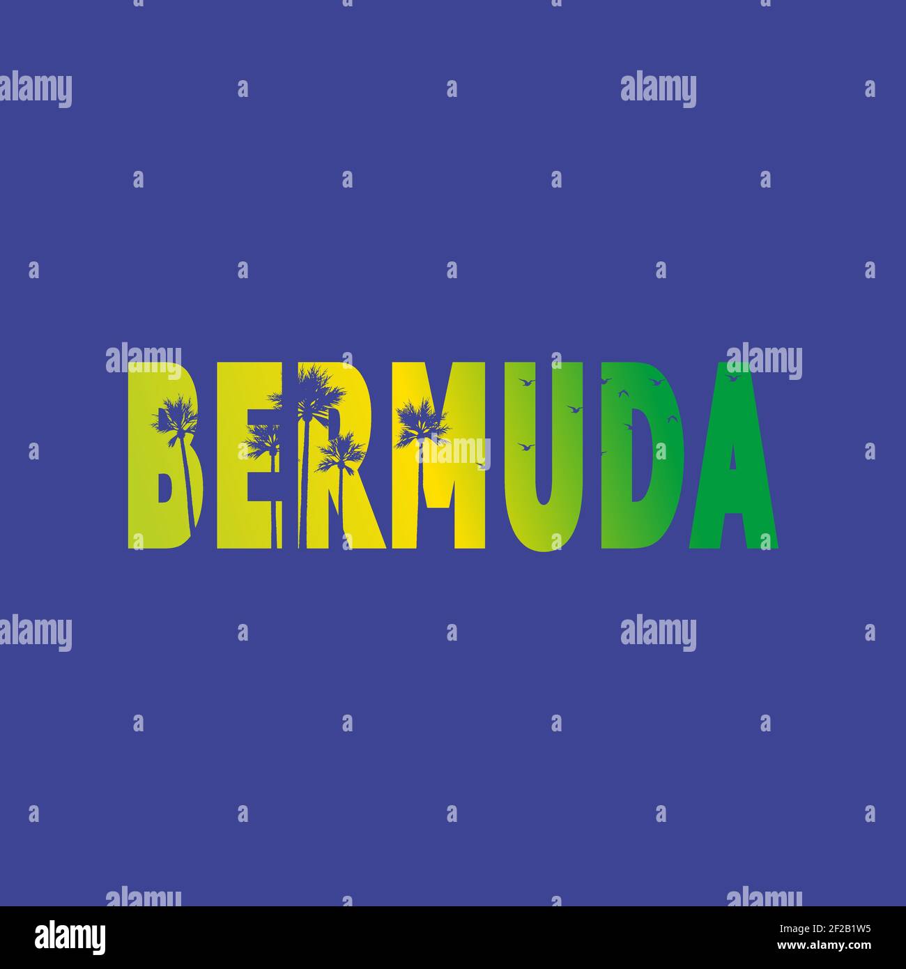 Bermuda Islands. Vector typography illustration isolated on white ...