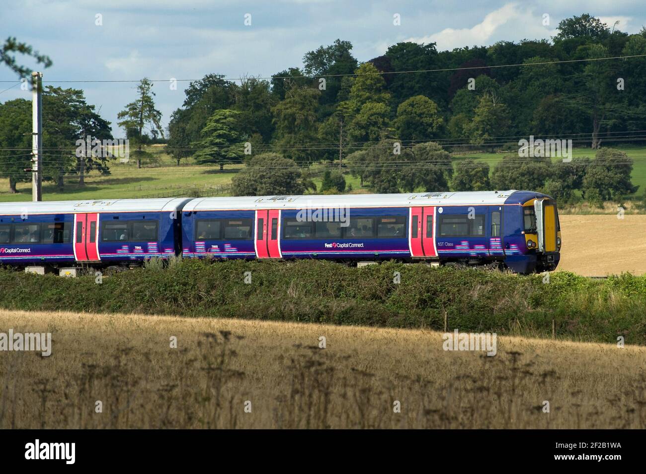Class 377 passenger train in First Capital Connect livery speeding ...