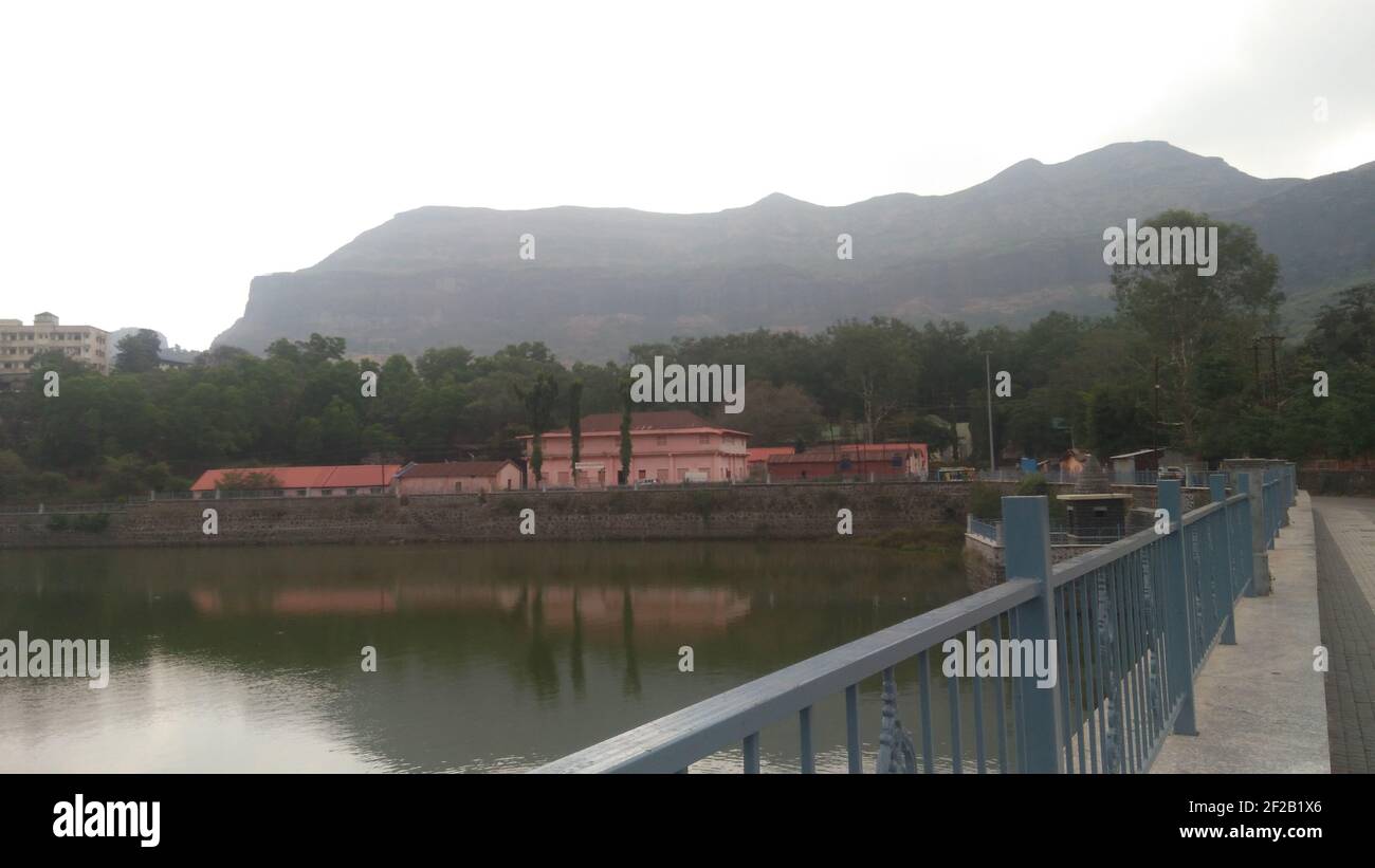Beautiful view of Godavari river and brahamgiri mountain at Trimbak ...