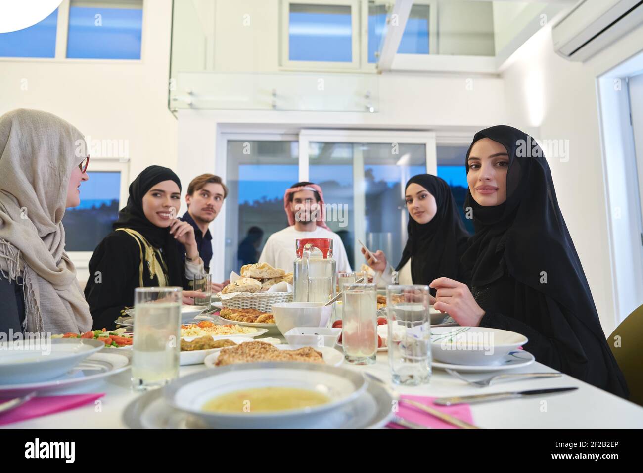 Muslim family having iftar together during Ramadan Stock Photo - Alamy