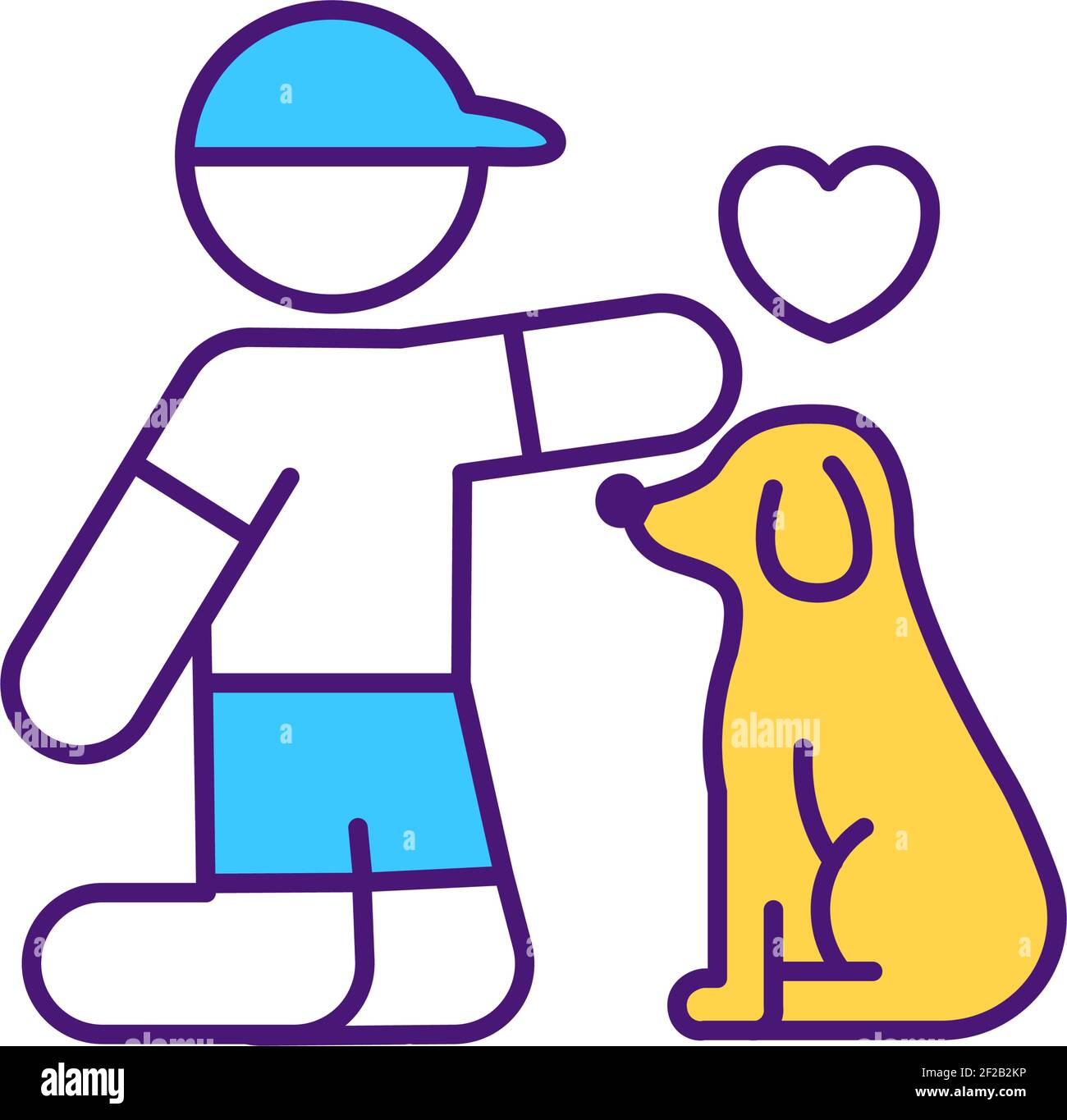 Playing with pets RGB color icon Stock Vector Image & Art - Alamy