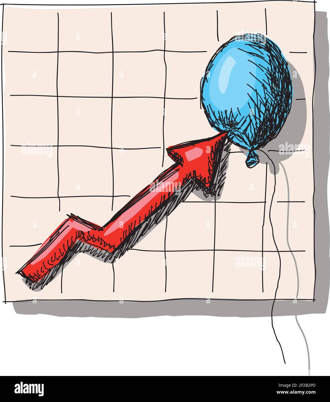 schematic illustration of a graph drawn freehand Stock Vector Image ...
