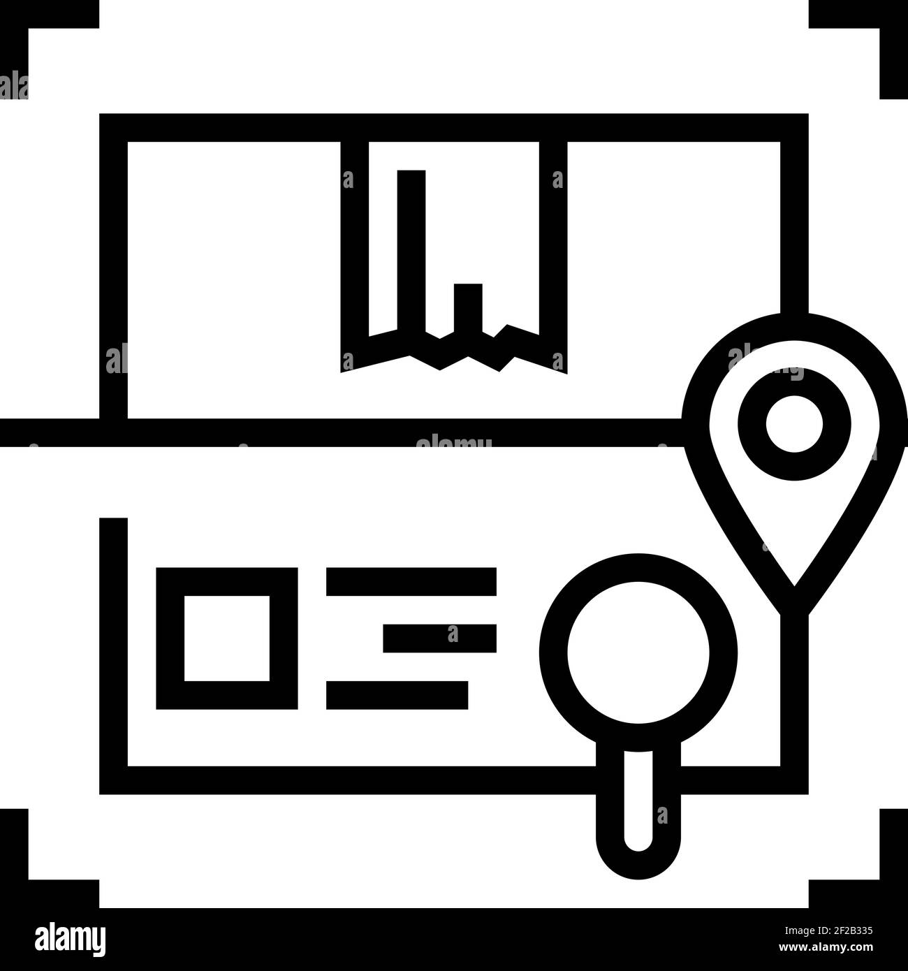 scanning and researching box line icon vector illustration Stock Vector ...