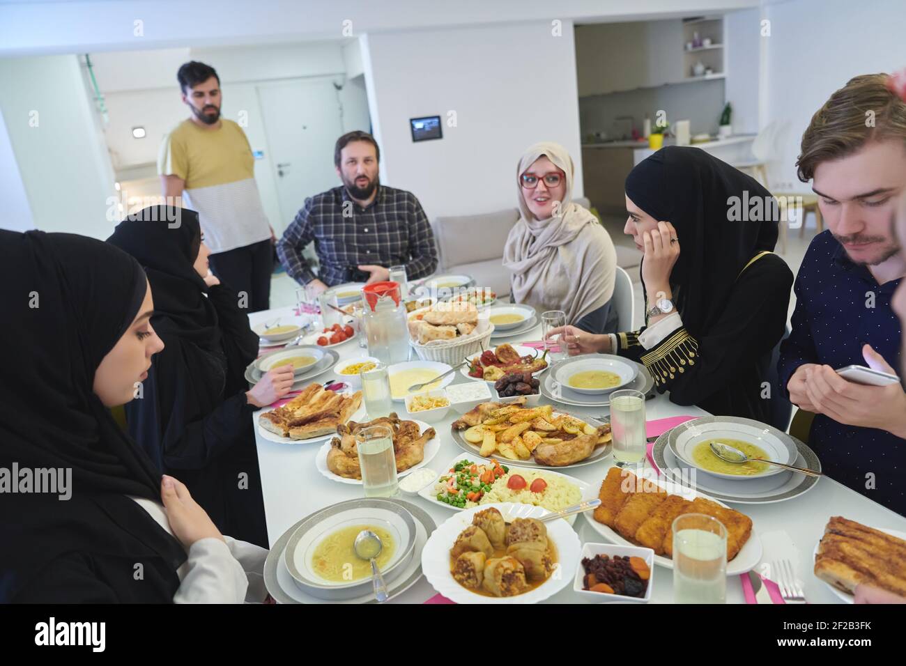 Muslim family having iftar together during Ramadan Stock Photo - Alamy