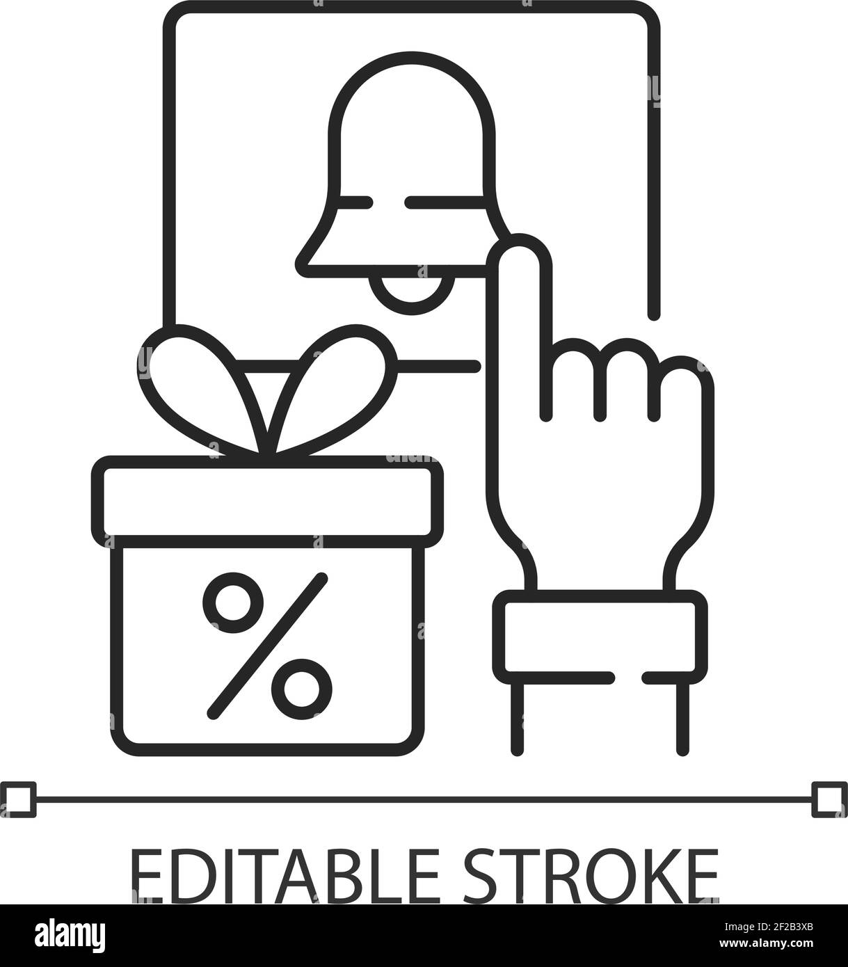 Subscription program black linear icon for light theme Stock Vector ...