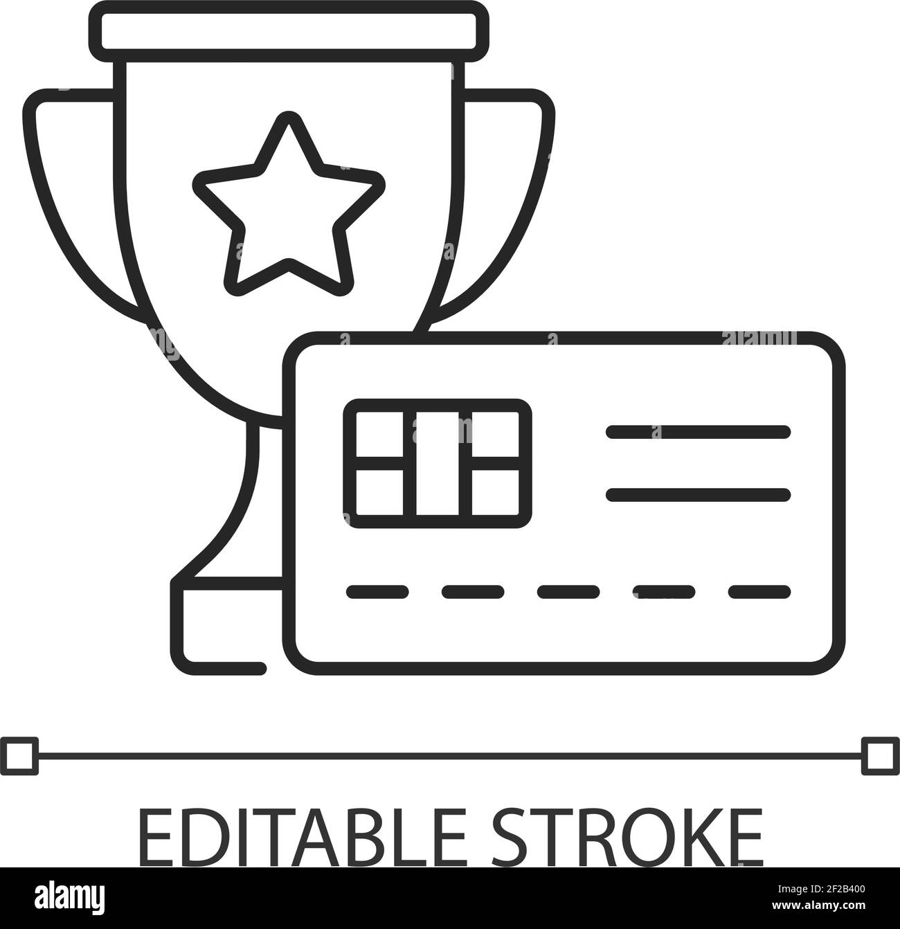 Rewards credit card black linear icon for light theme Stock Vector ...