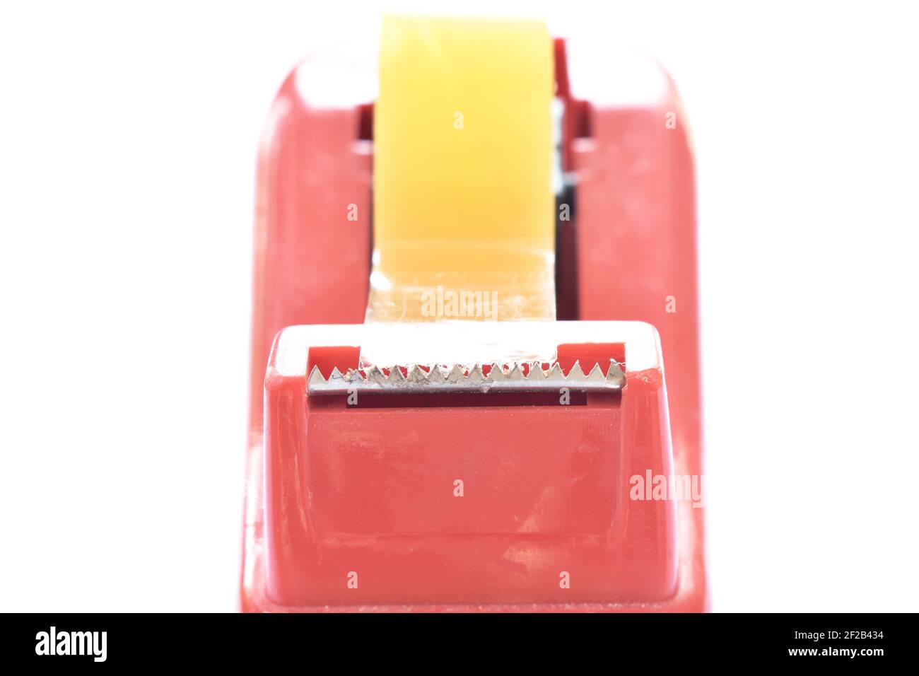 red tape dispenser office supply arranging on white background Stock ...