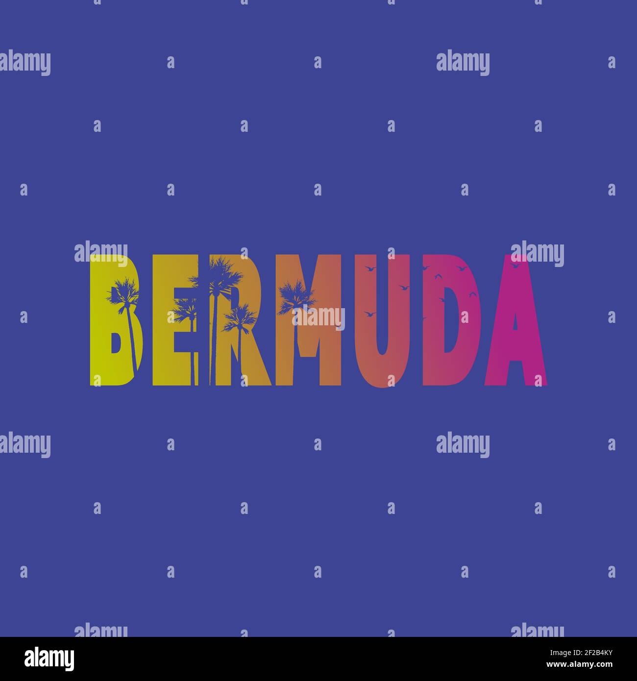 Bermuda Islands. Vector typography illustration isolated on white ...
