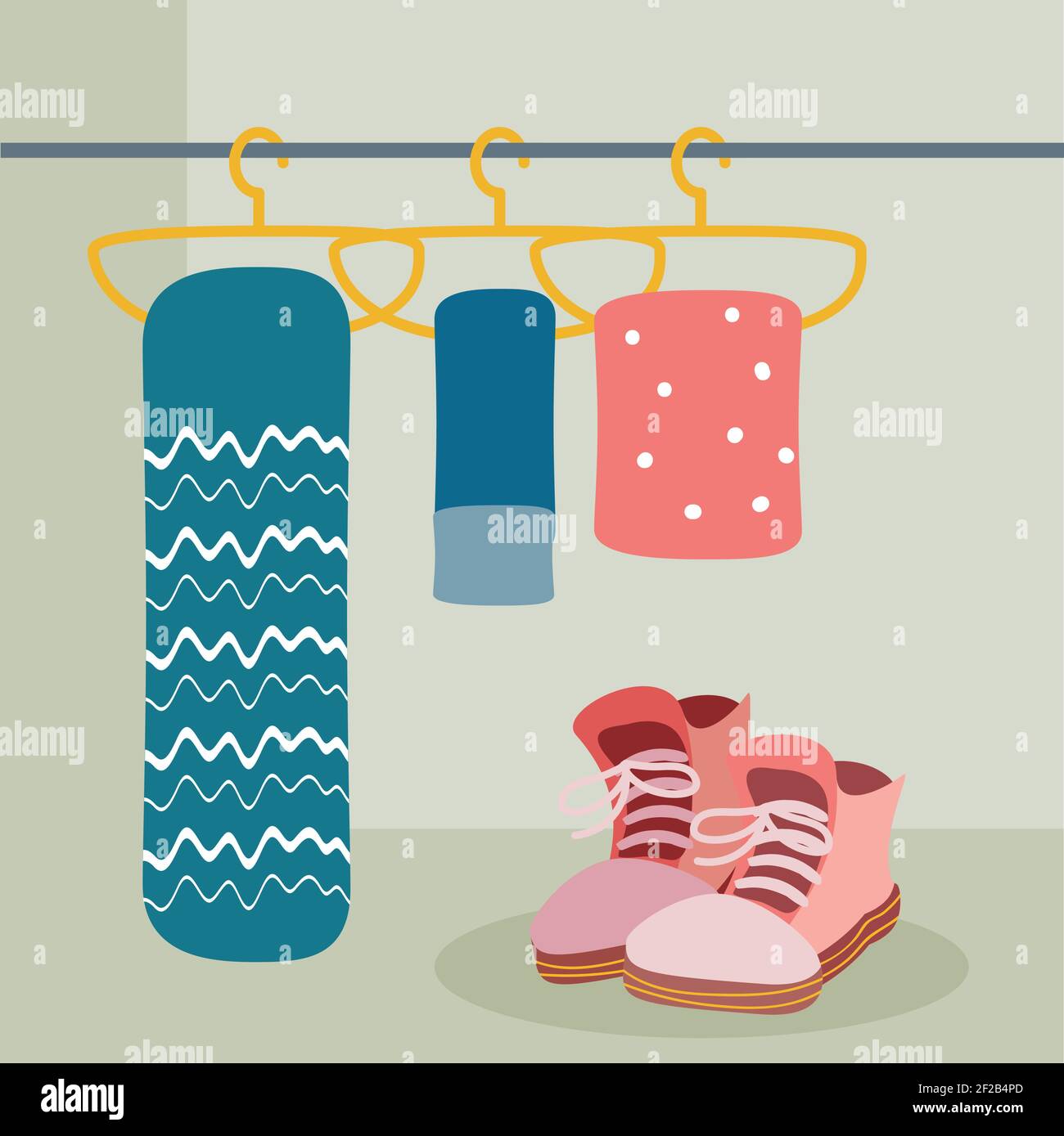 hanging clothes boots fashion cartoon Stock Vector Image & Art - Alamy