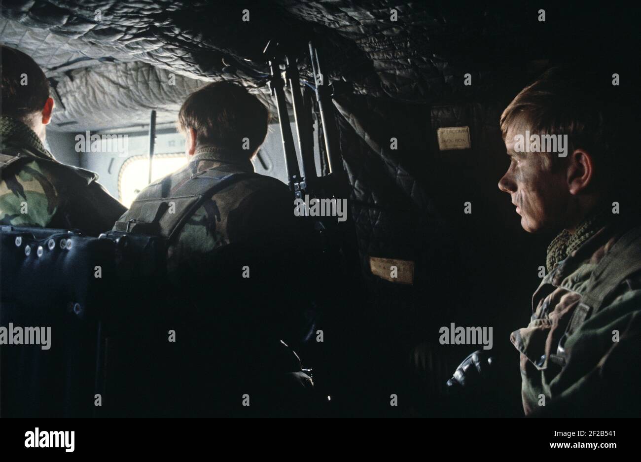 British Army soldiers inside Saracen, Belfast during The Troubles ...