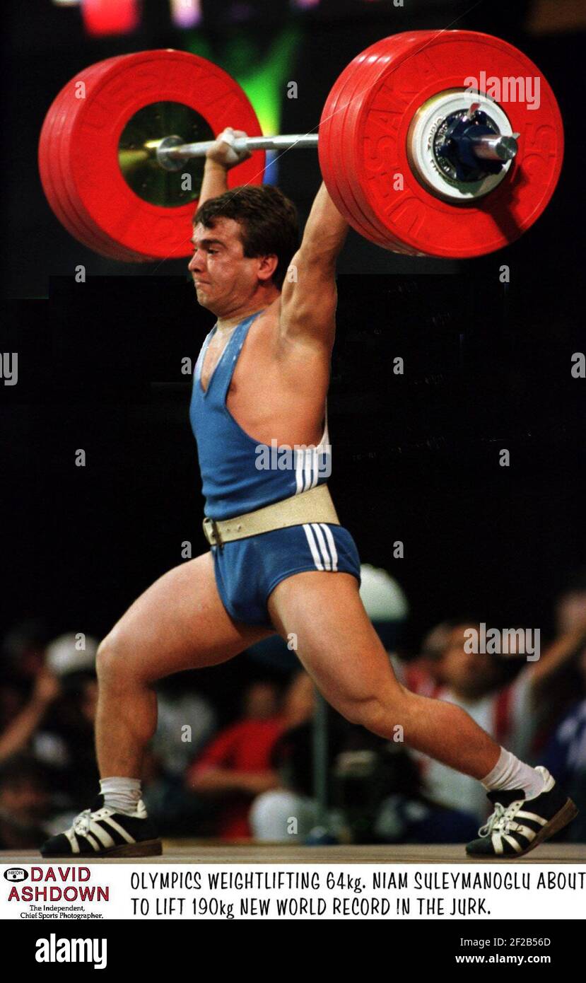 Niam Suleymanoglu Weightlifter lifting a weight of 190kg in the 64kg ...