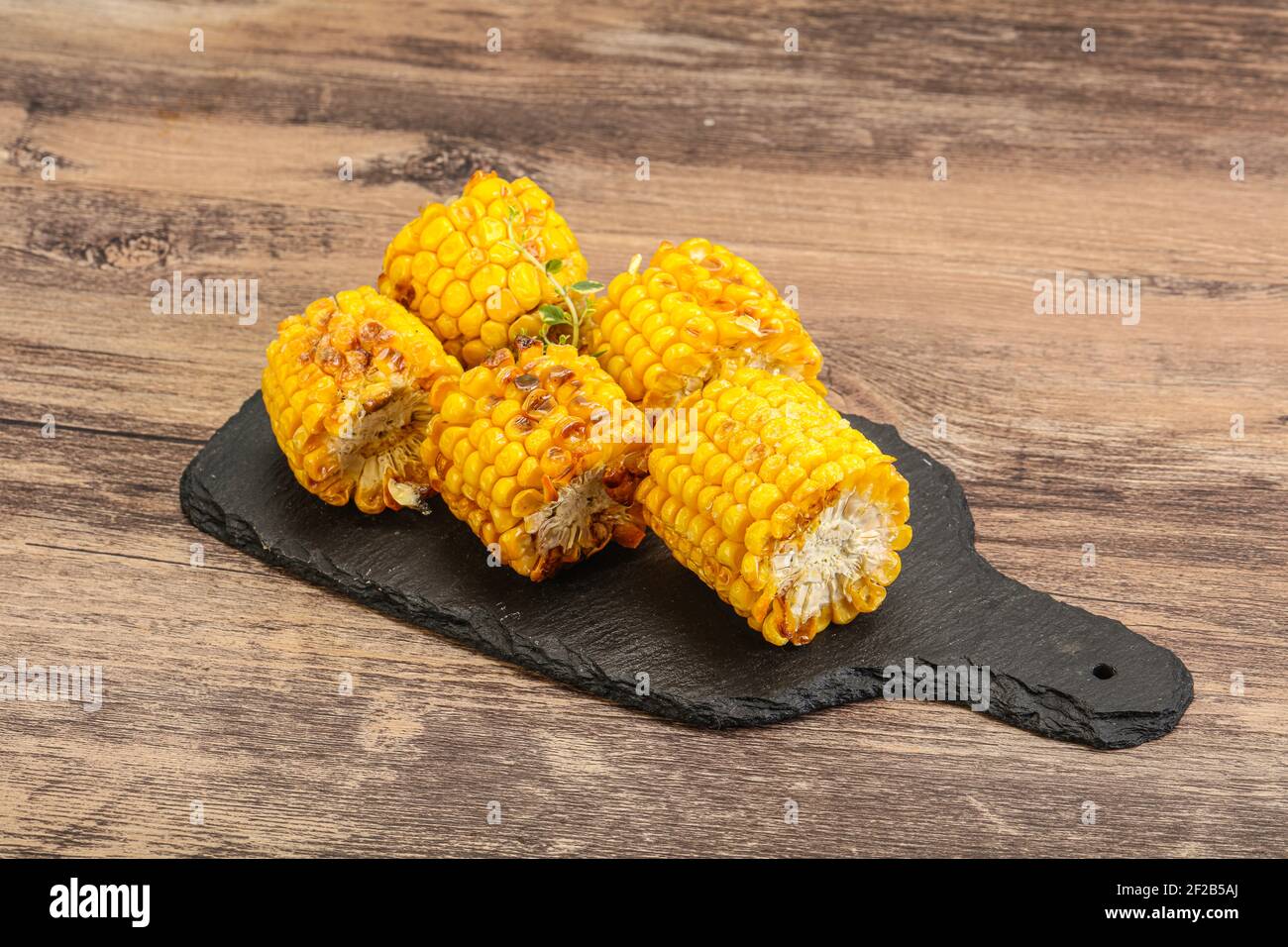 Grilled hot corn with oil and salt Stock Photo - Alamy