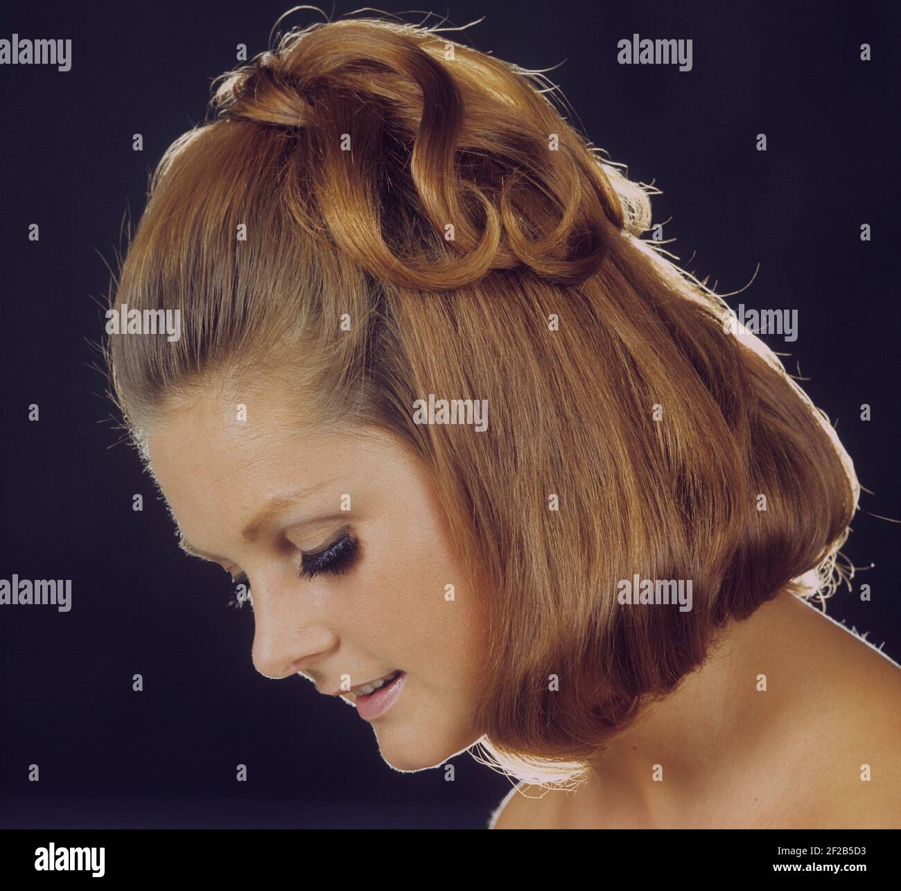 In the 1960s. A young woman with a typical 1960s hairdo. Sweden 1968 ...