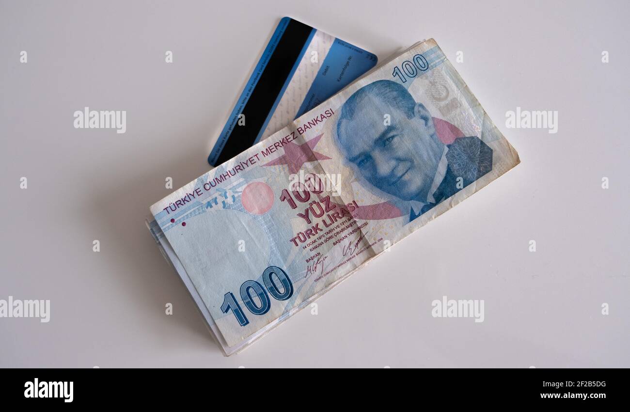 Turkish lira and credit card Stock Photo - Alamy