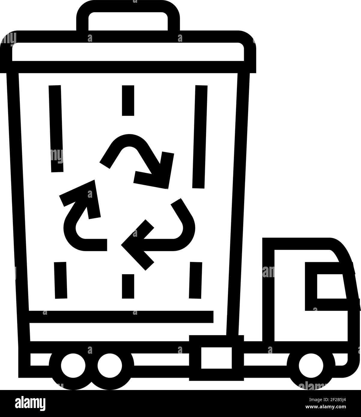 garbage removal and disposal logistics line icon vector illustration ...