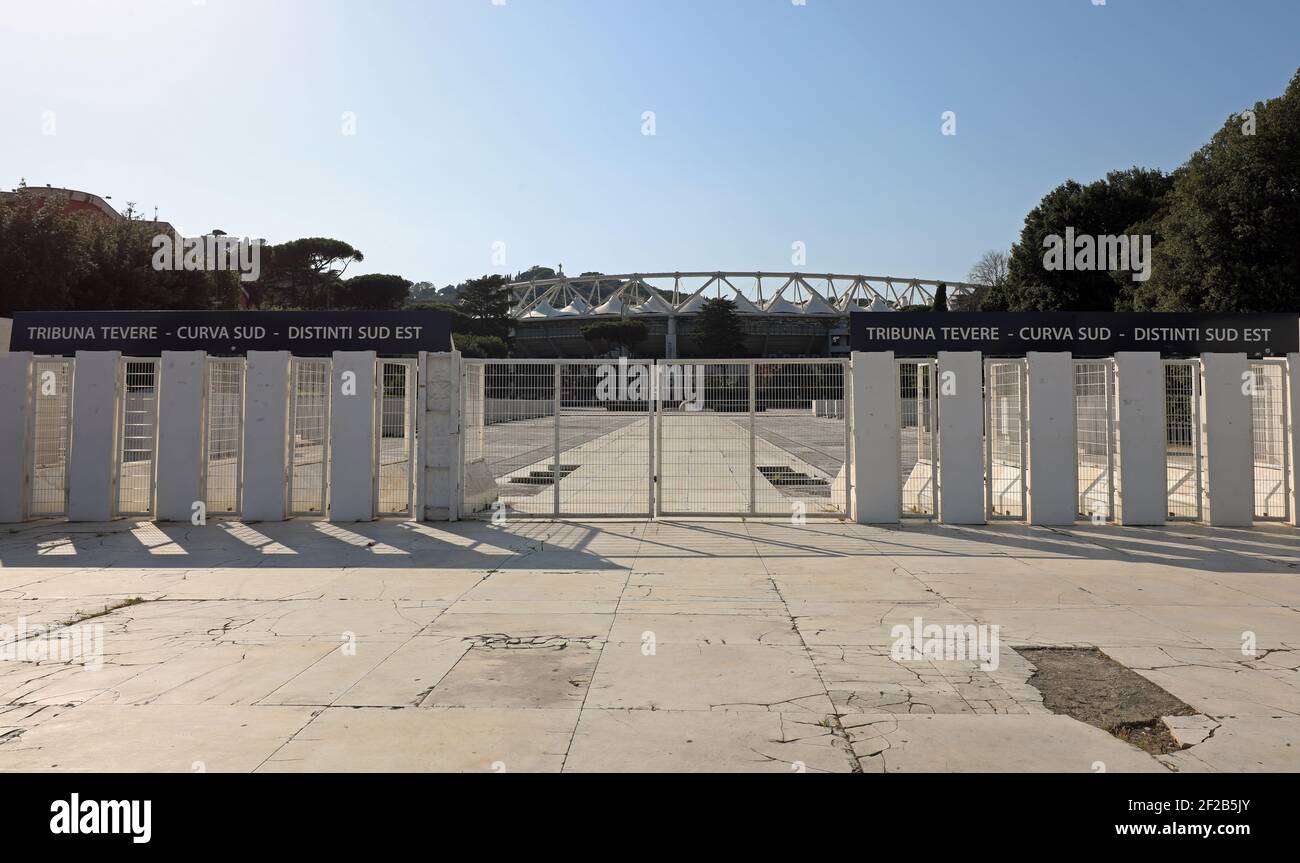 Rome, RM, Italy - August 15, 2020: Main Gates of Stadio Olimpico the ...