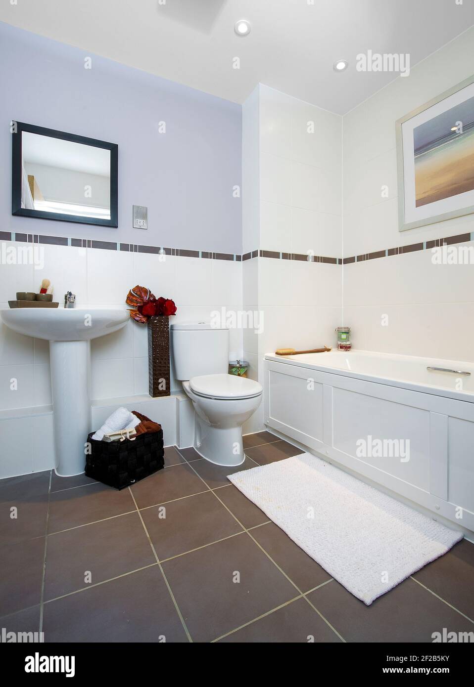 Clean white bathroom in a brand new house Stock Photo - Alamy
