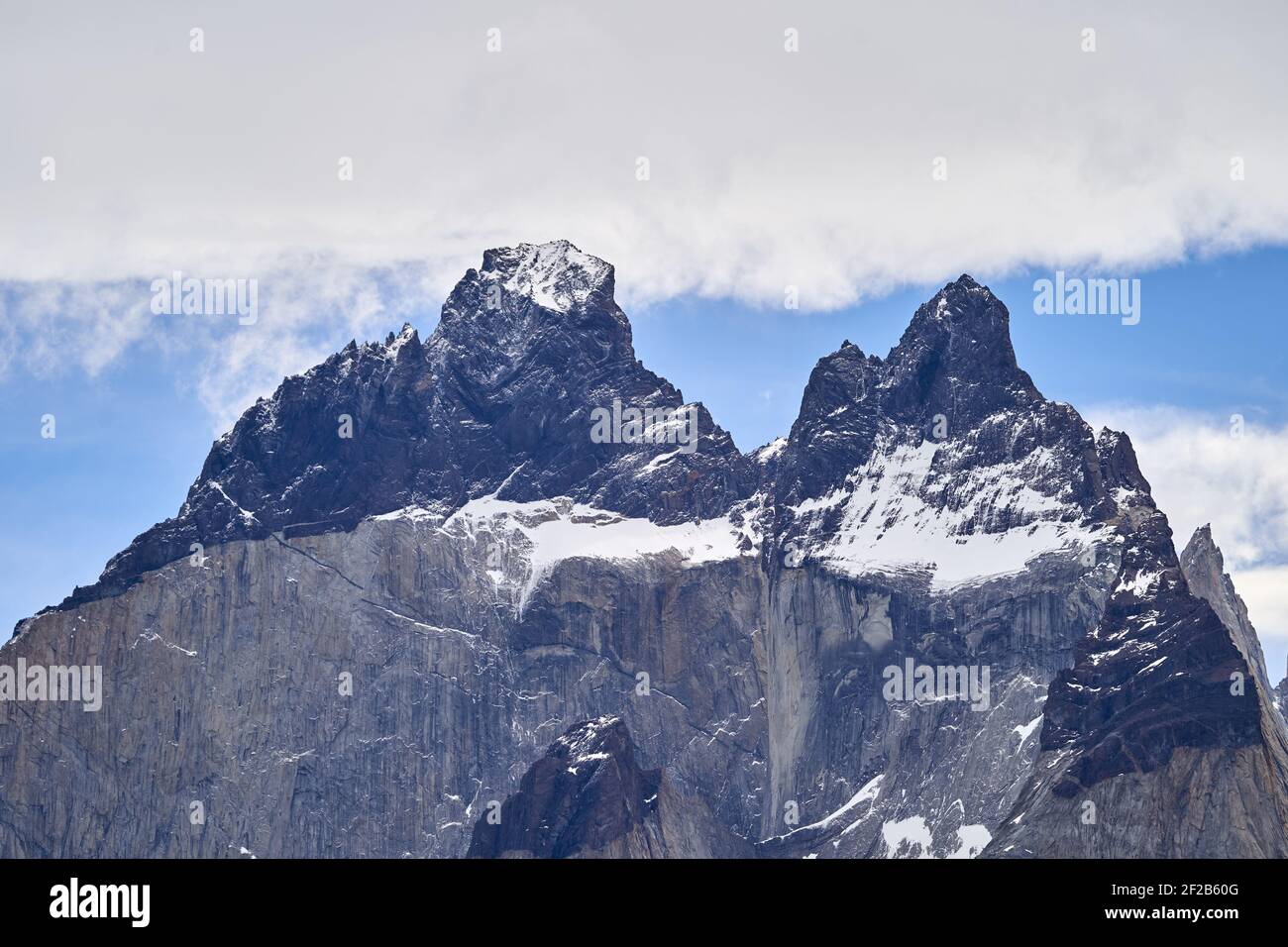 Cuernos, Horns of torres del paine covered with snow at torres del ...
