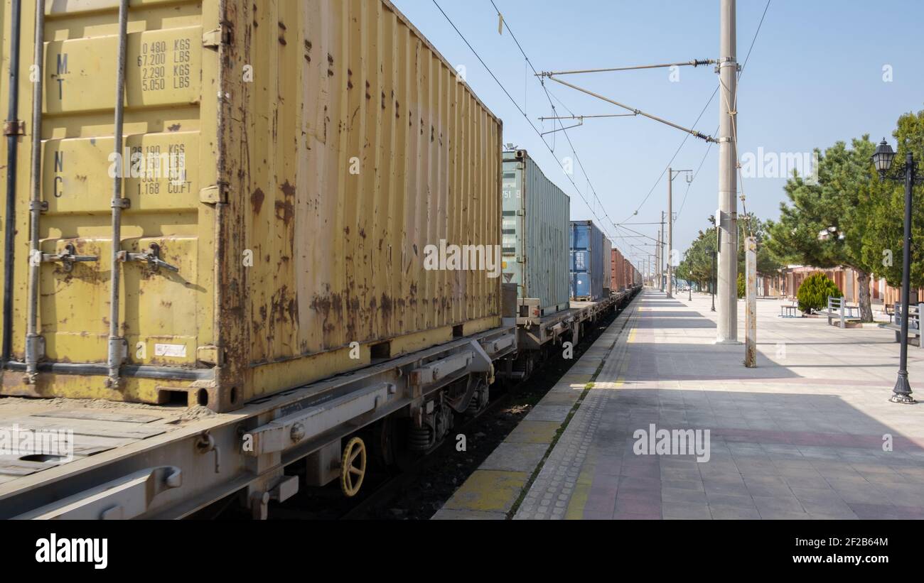 train wagons loaded for transport Stock Photo - Alamy