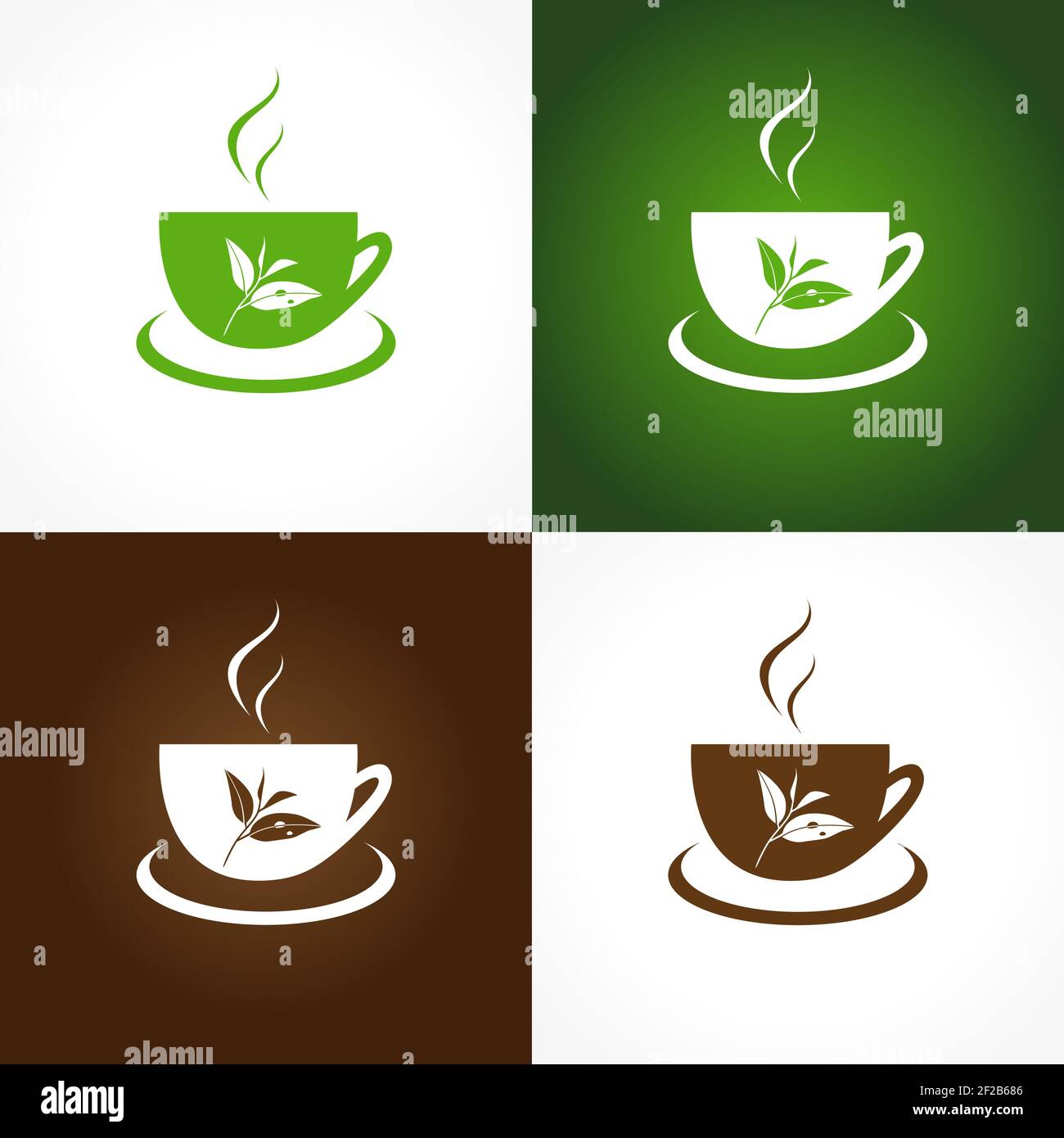 Tea company logo. The logotype with tea leaves for tea houses and cafes ...