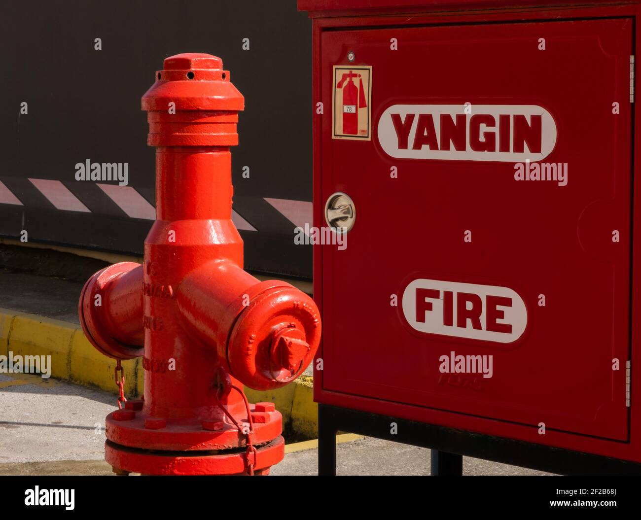 fire fighting valve and fire cabinet Stock Photo - Alamy