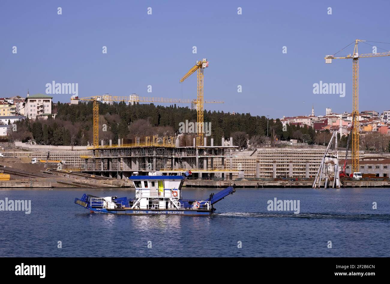 istanbul,Turkey - 27 February 2021 : Construction site with crane and ...