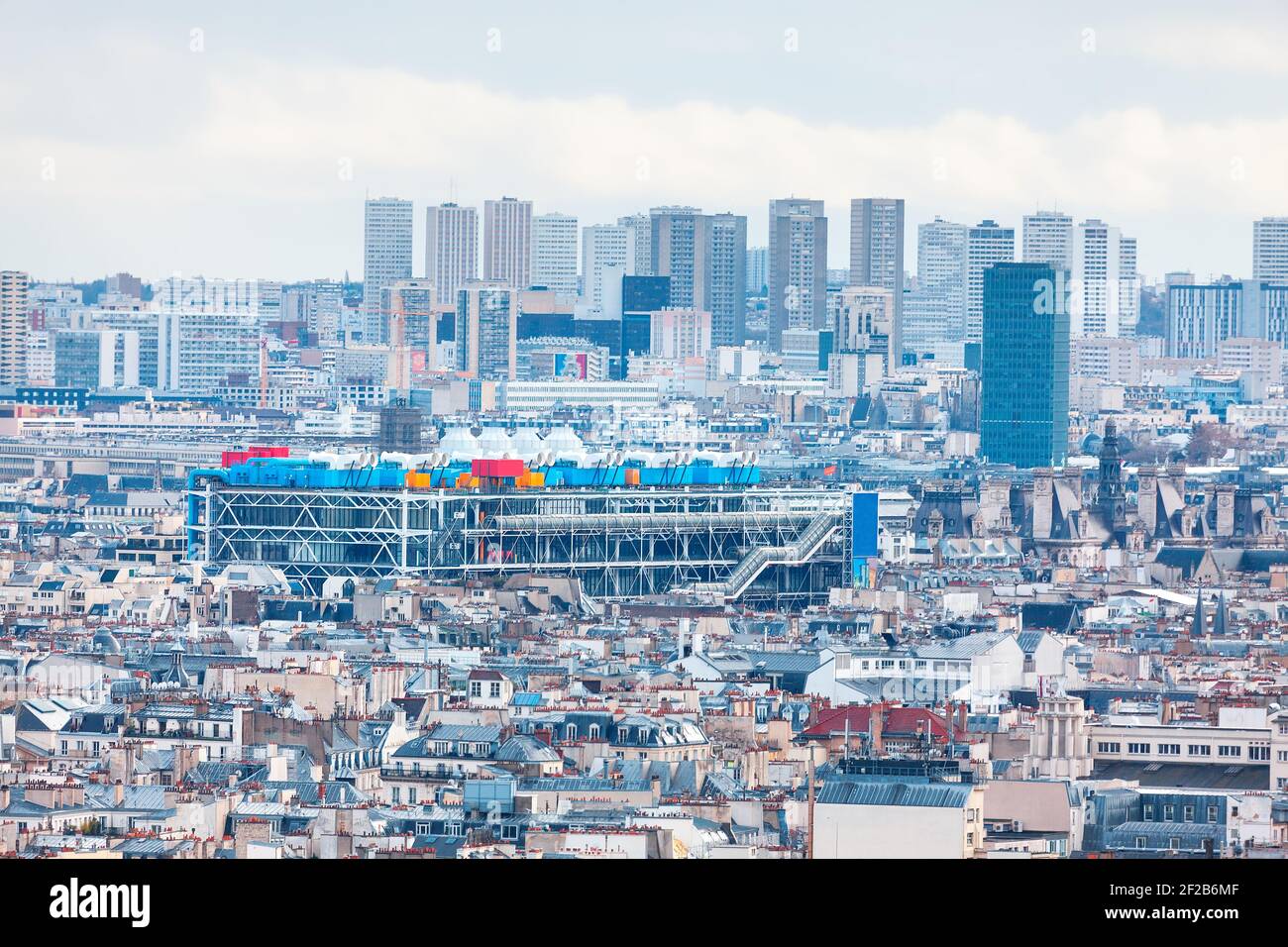 Urban district in Paris . Modern city scenery with skyscrapers Stock ...